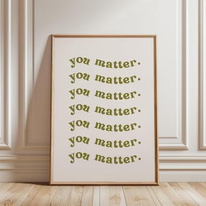 You Matter Digital Print • Mental Health Retro Poster • 70s Style ...