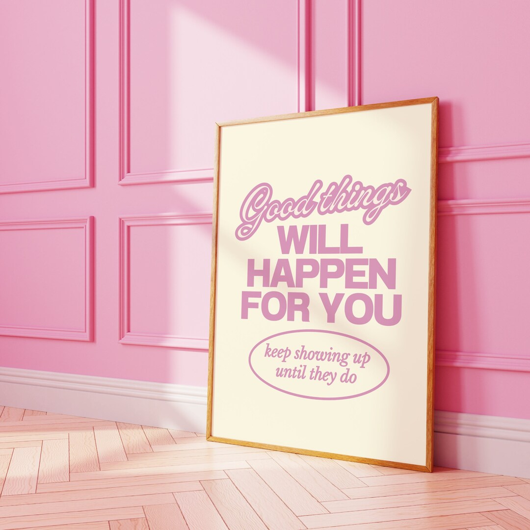 Retro Affirmation Poster • Pink Aesthetic Vintage Style Poster • Girly ...