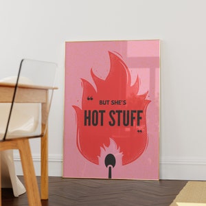 Hot Stuff Trendy Quote Wall Art Pink & Red Print Match Print Matchbox ...