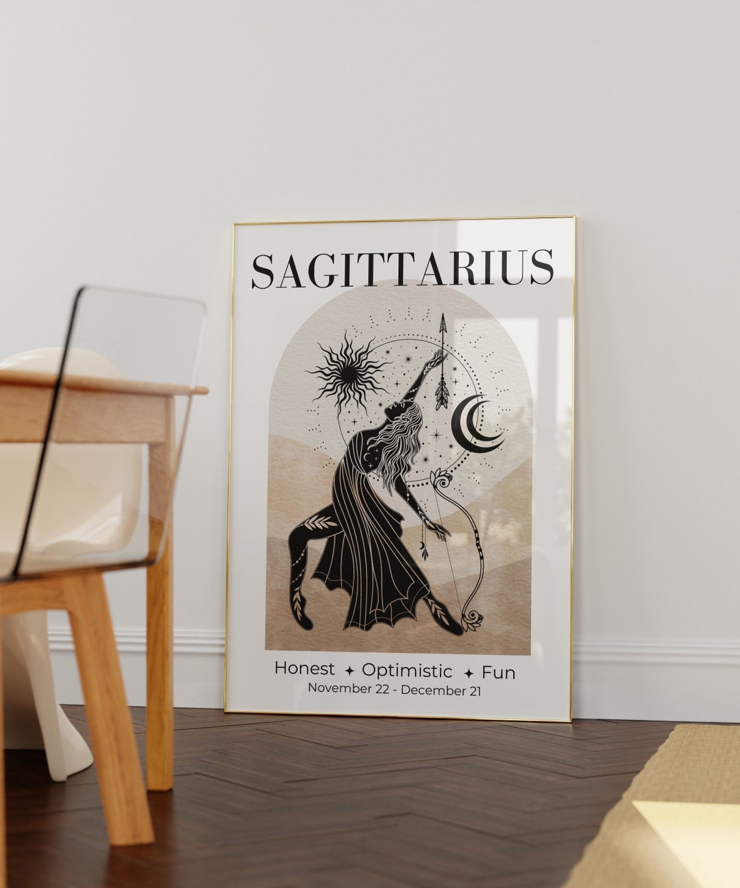 Sagittarius Zodiac Goddess Wall Art • Zodiac Poster • Sagittarius Print ...