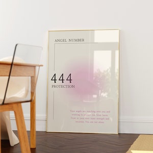 Angel Number 444 Minimalistic Print • Spiritual Poster for Protection ...
