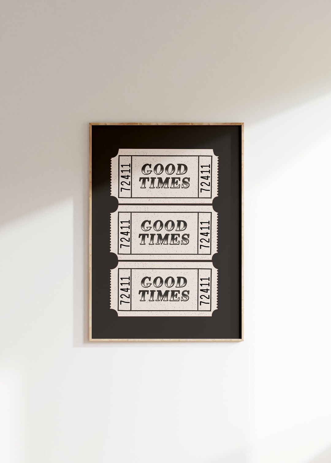 Good Times Ticket Print • Black & White Vintage Wall Art • Trendy Retro ...