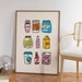 Funky Grocery Items Poster • Colorful Food Art Prints • Cute Kitchen ...
