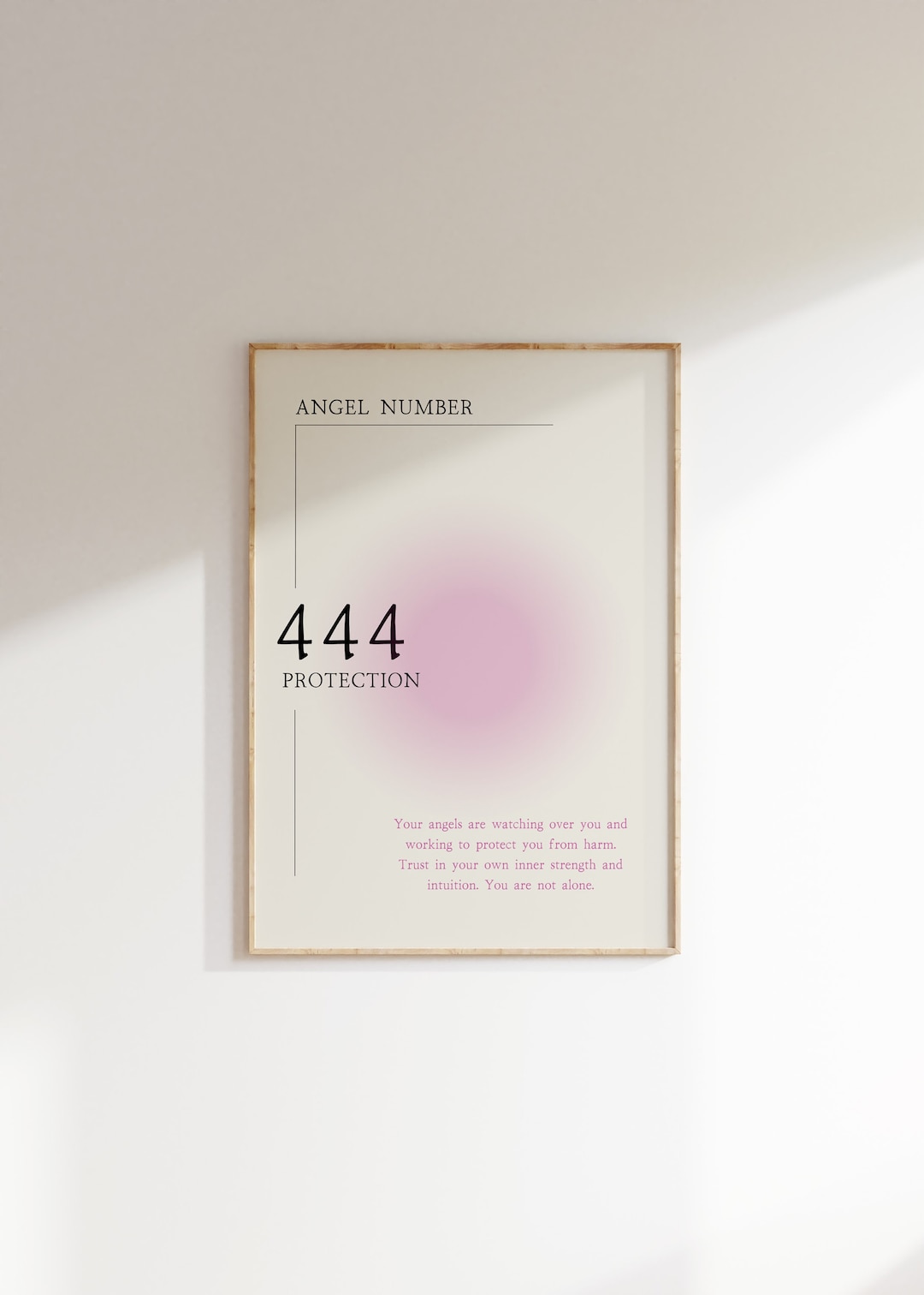 Angel Number 444 Minimalistic Print • Spiritual Poster for Protection ...
