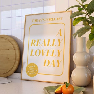 Bright Beautiful Day Print • Yellow Preppy Poster • Positive Mindset ...