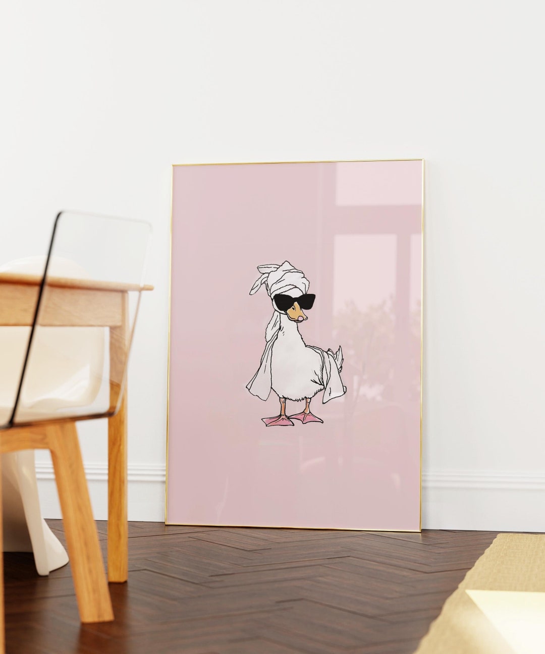 Duck in Head Towel "it Girl" Print • Cute Trendy Girly Aesthetic ...