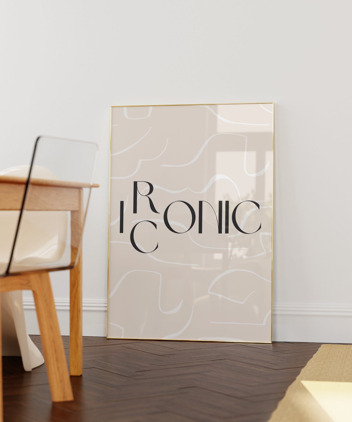 Elegant Minimalist Wall Art Beige Typography Poster - Etsy