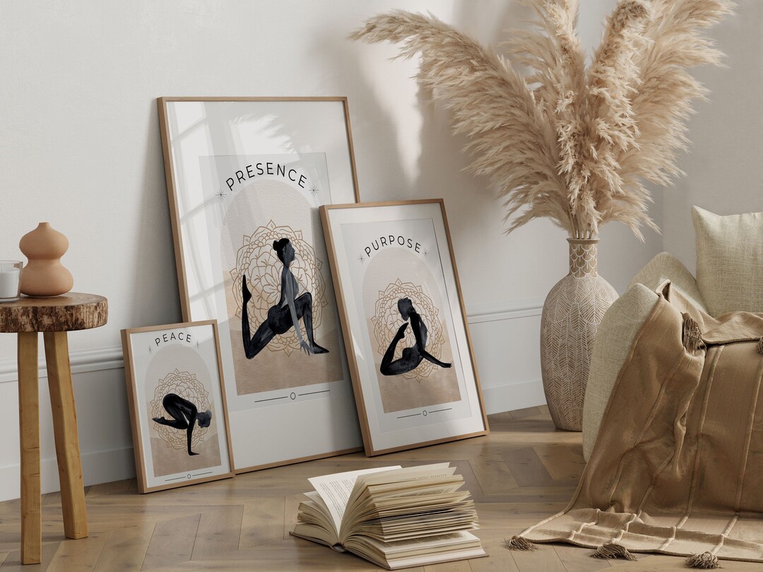Yoga Poses Set of 3 Printable Wall Art Zen Wall Art Yoga Pose Posters ...