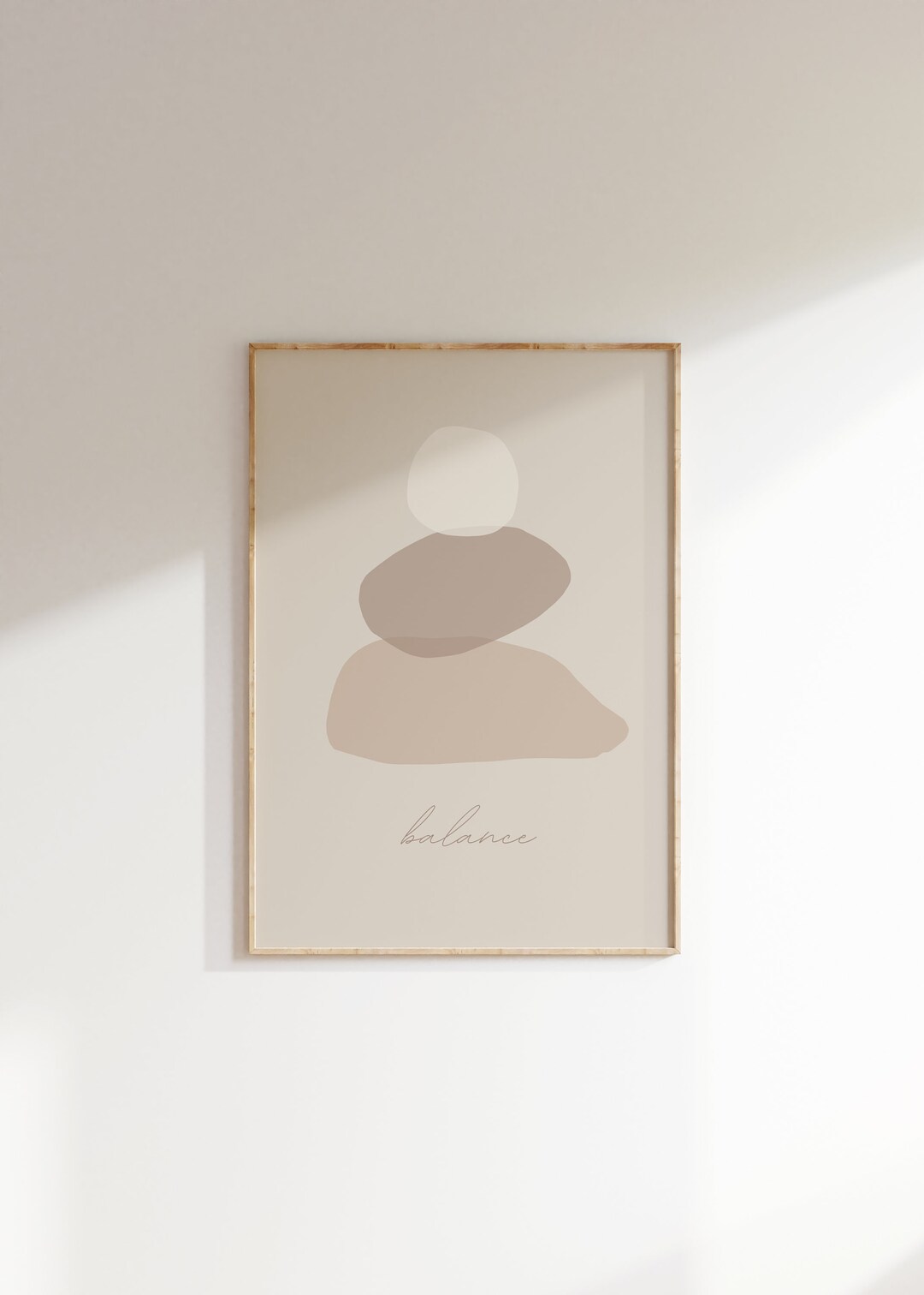 Beige Balance Wall Art Printable • Zen Wall Art • Mindfulness Poster ...