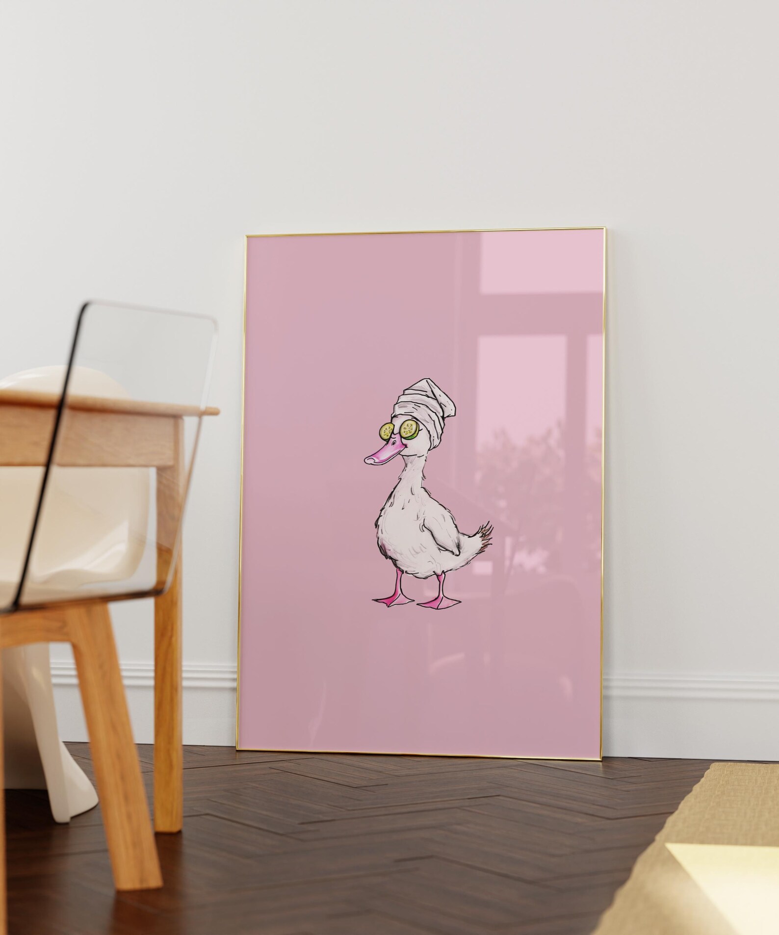 Duck in Head Towel & Cucumber Eyes Print • Cute Spa Day *it Girl ...