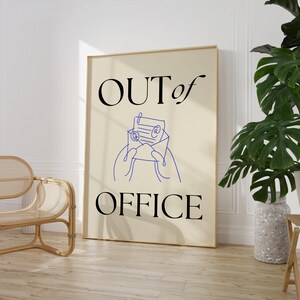 Out of Office Digital Print • Modern Minimalist Office Quote Poster ...