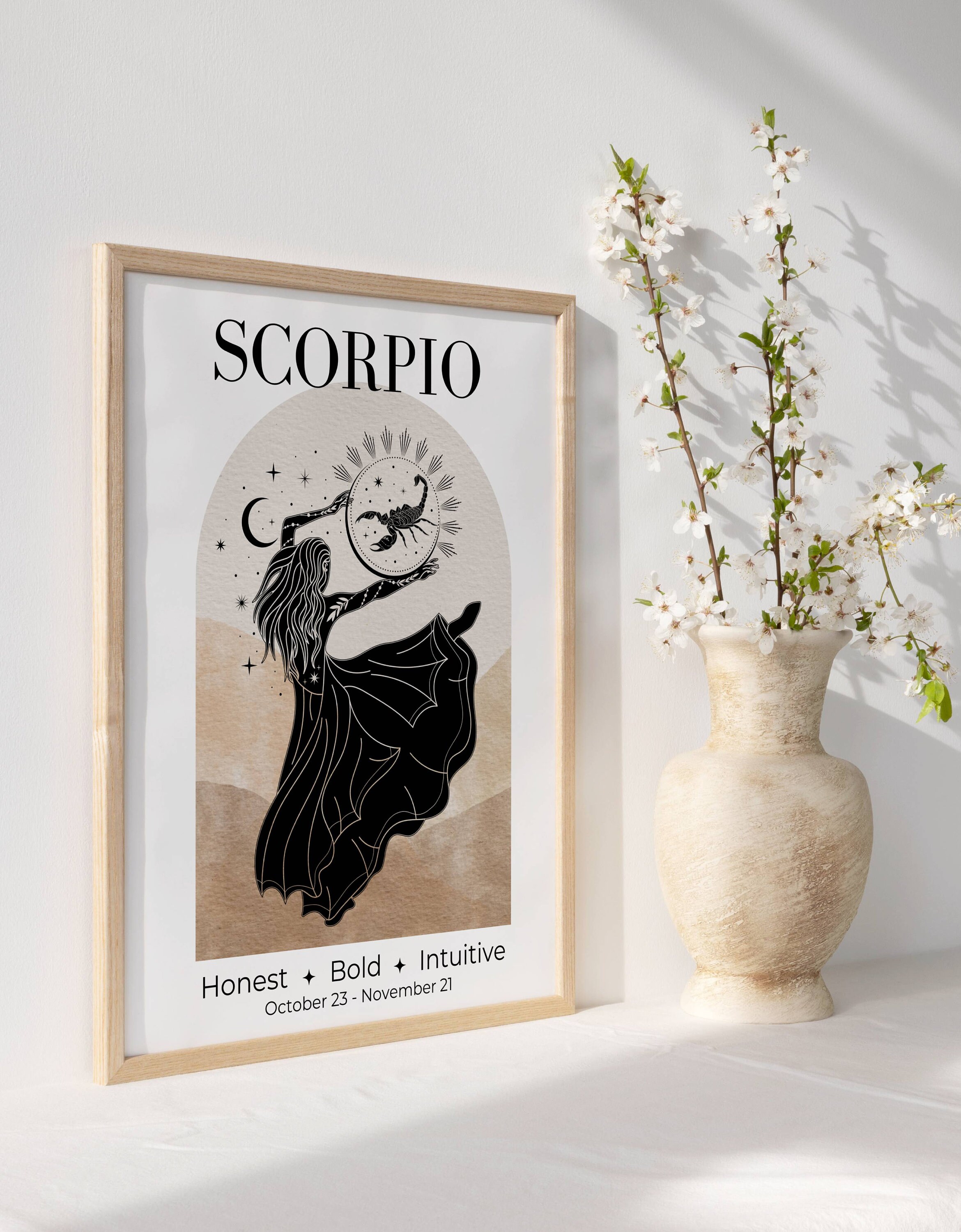 Scorpio Zodiac Goddess Wall Art Zodiac Poster Scorpio - Etsy