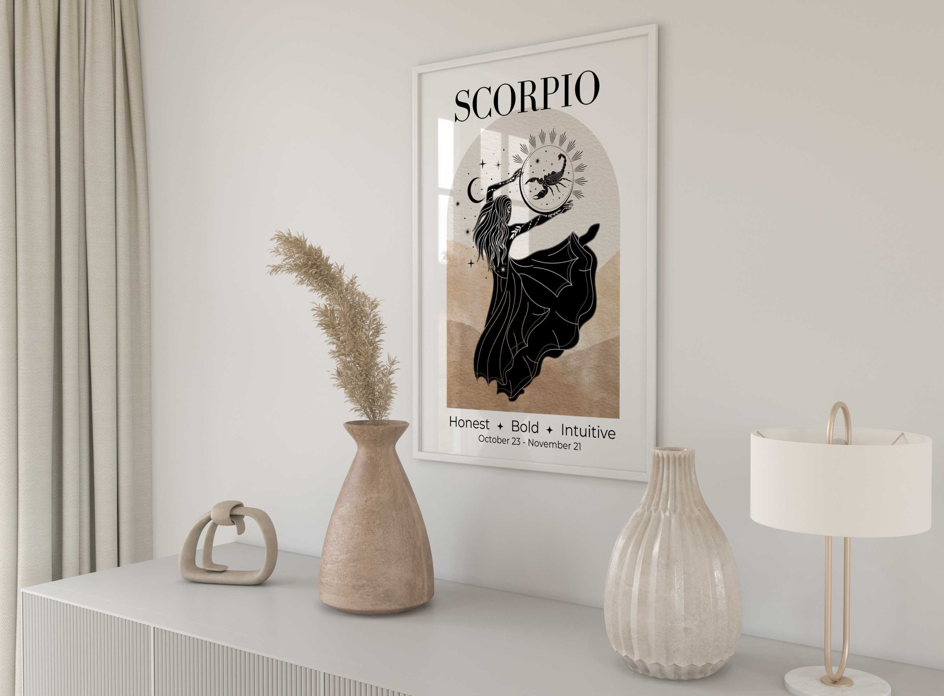 Scorpio Zodiac Goddess Wall Art • Zodiac Poster • Scorpio Print ...