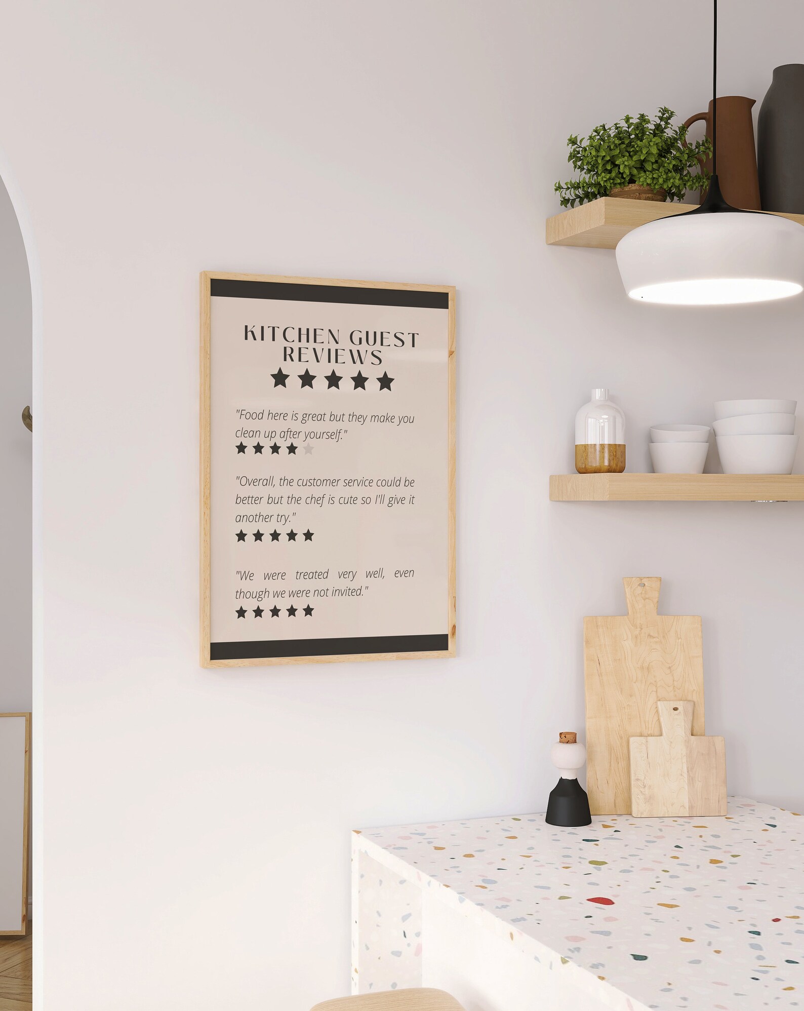 Funny Kitchen Guest Reviews Print • 5 Star Rating Kitchen Prints • Boho ...