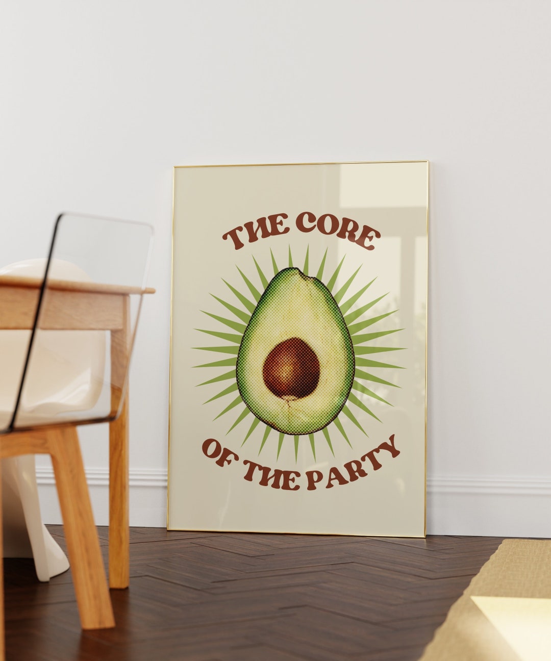 Retro Avocado Poster • Sage Green Vintage Poster • Funny Kitchen Vegan ...