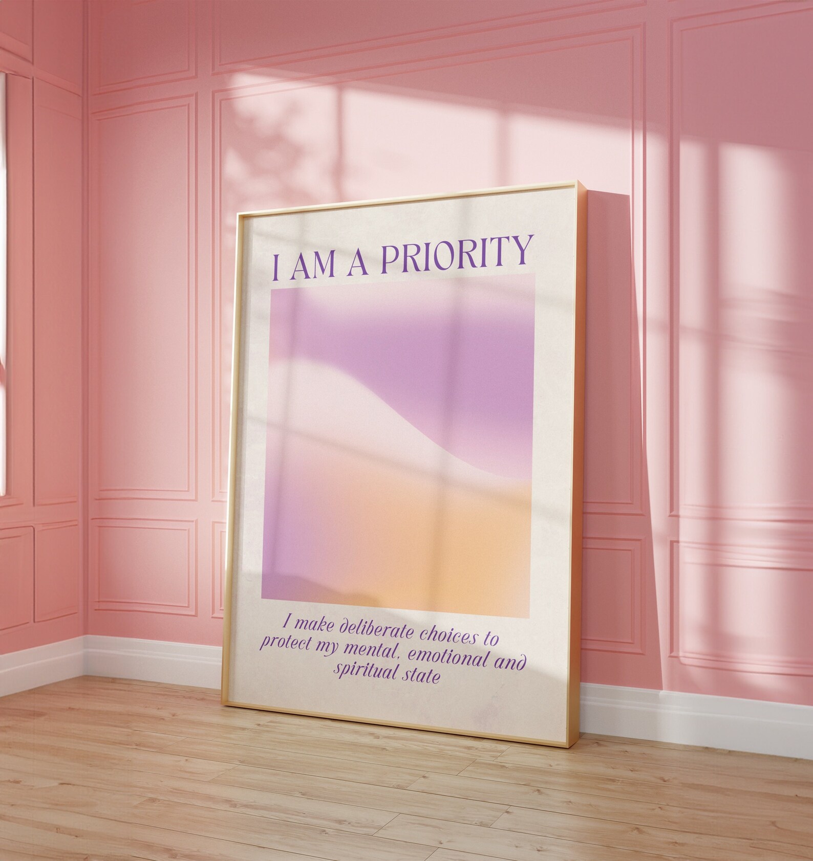 Pastel Purple Self Love Print • I Am A Priority Affirmation Poster ...