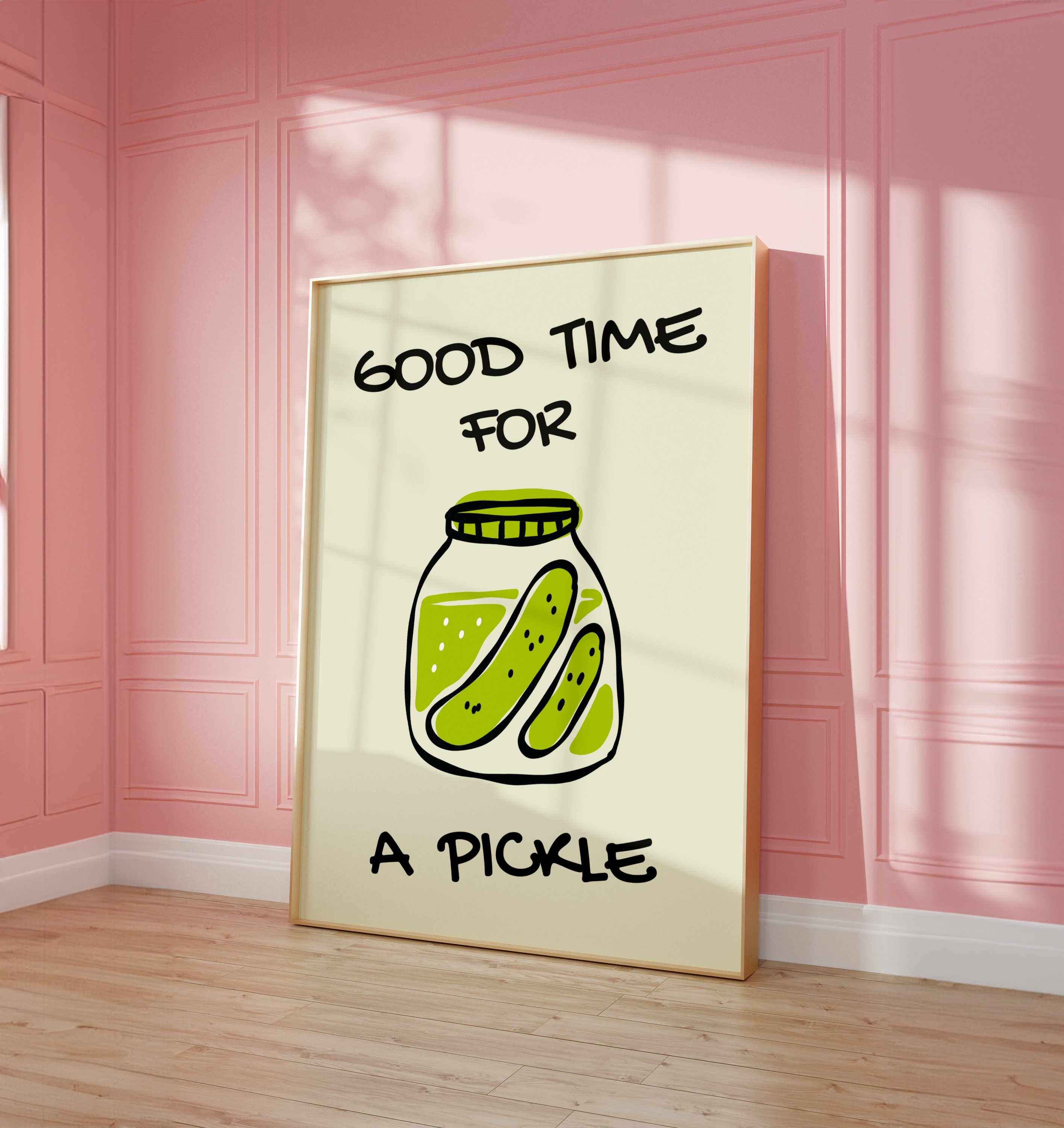 Funny Pickle Poster Funky Food Art Prints Cute Kitchen Wall Decor ...