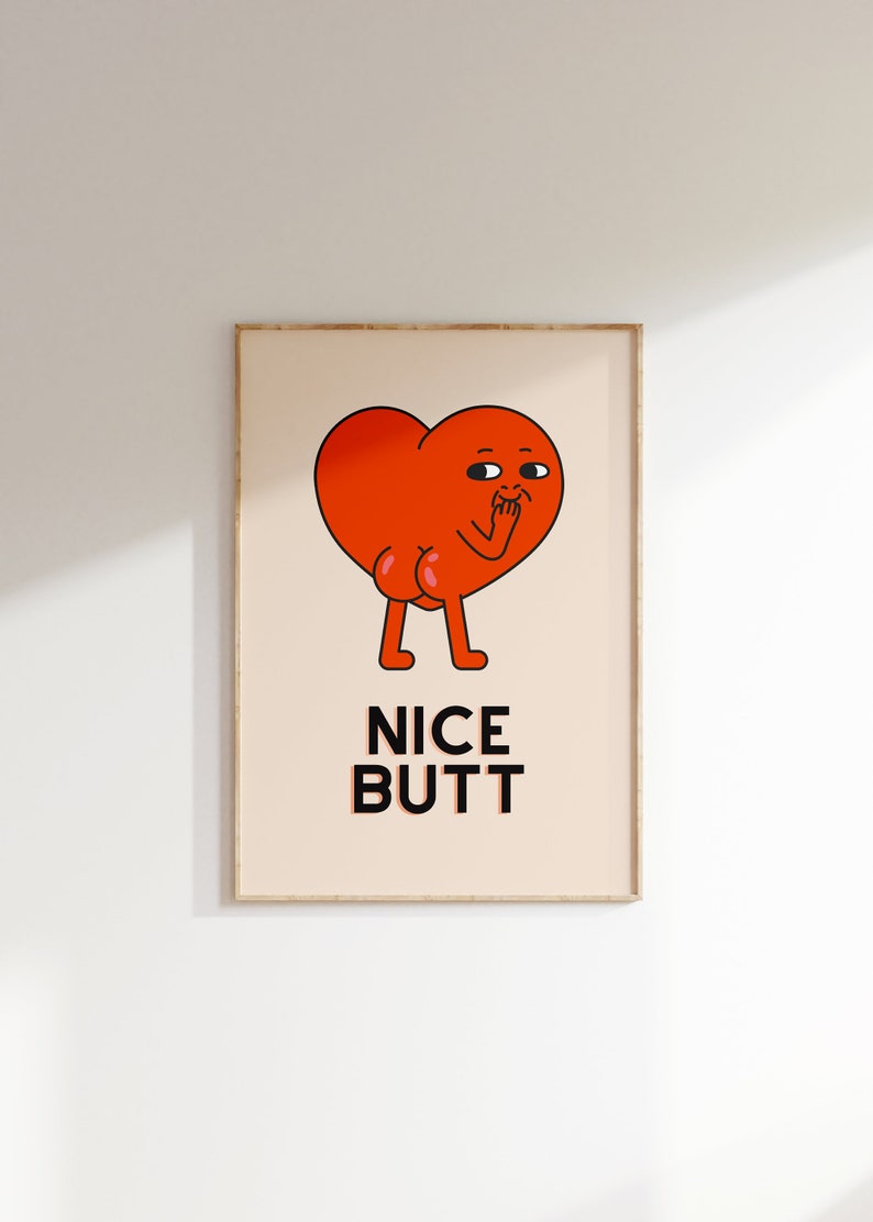 Funny Nice Butt Print Retro Cute Bathroom Decor Trendy - Etsy