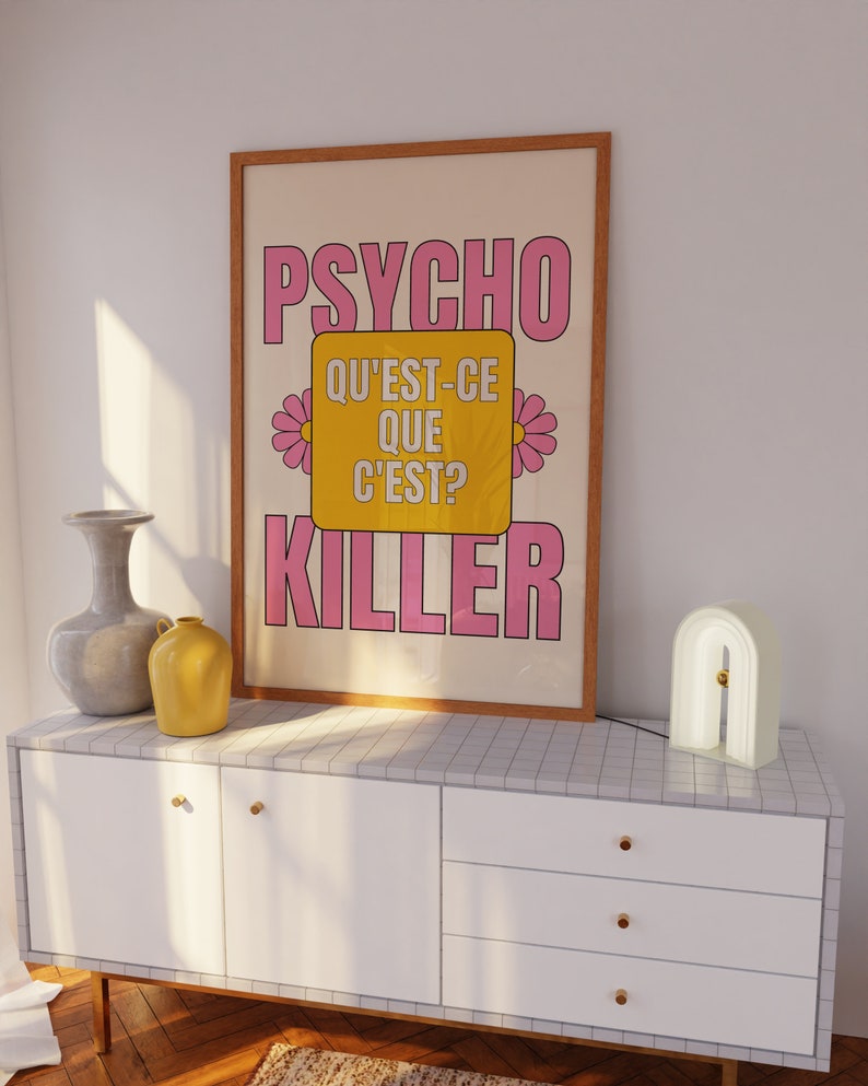 Psycho Killer Poster • Retro Talking Heads 1977 Lyrics Print • David ...