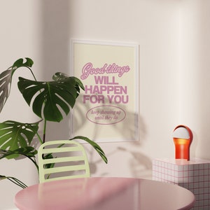 Retro Affirmation Poster • Pink Aesthetic Vintage Style Poster • Girly ...