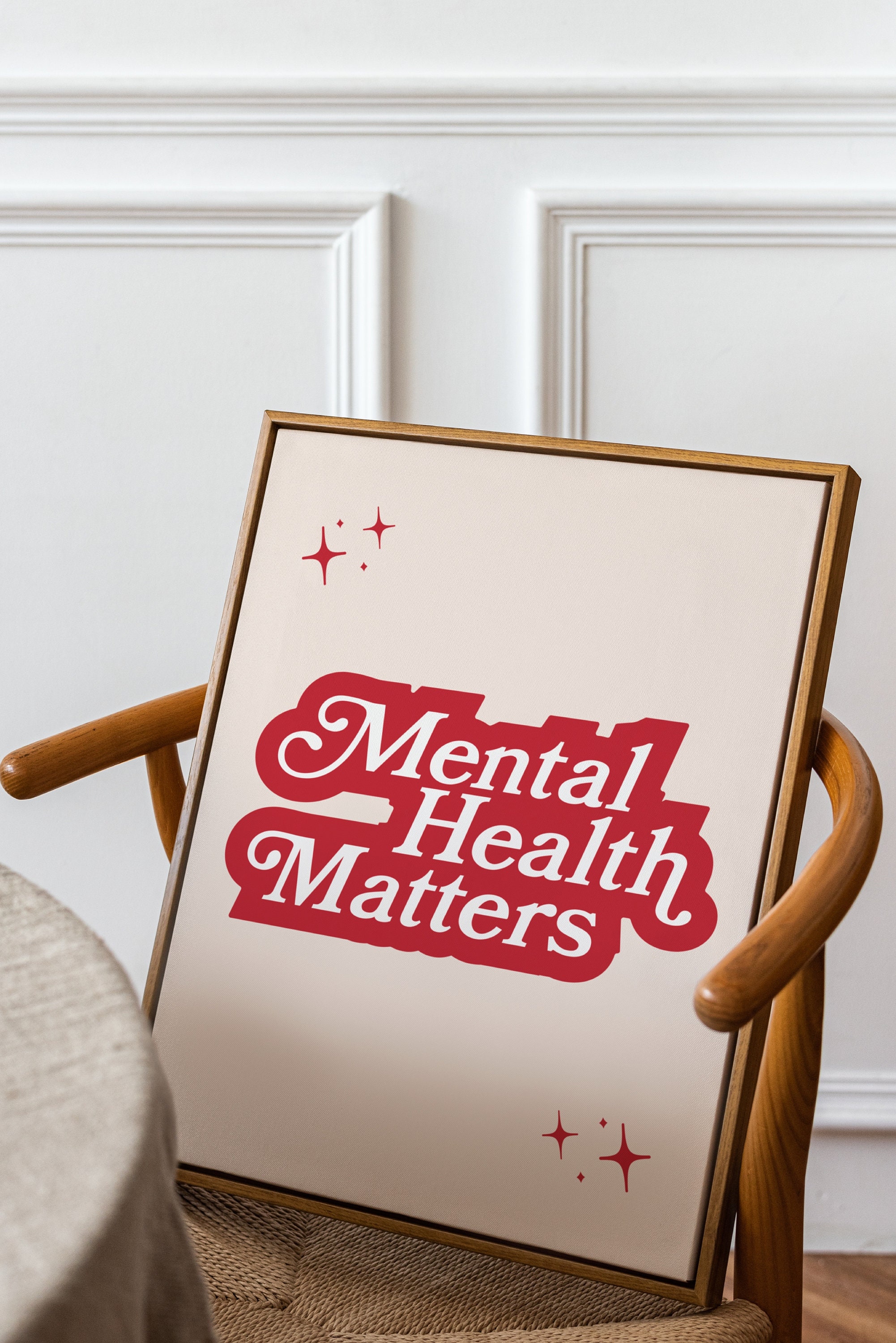 Mental Health Matters Wall Art Retro Typography Print Therapist Office ...