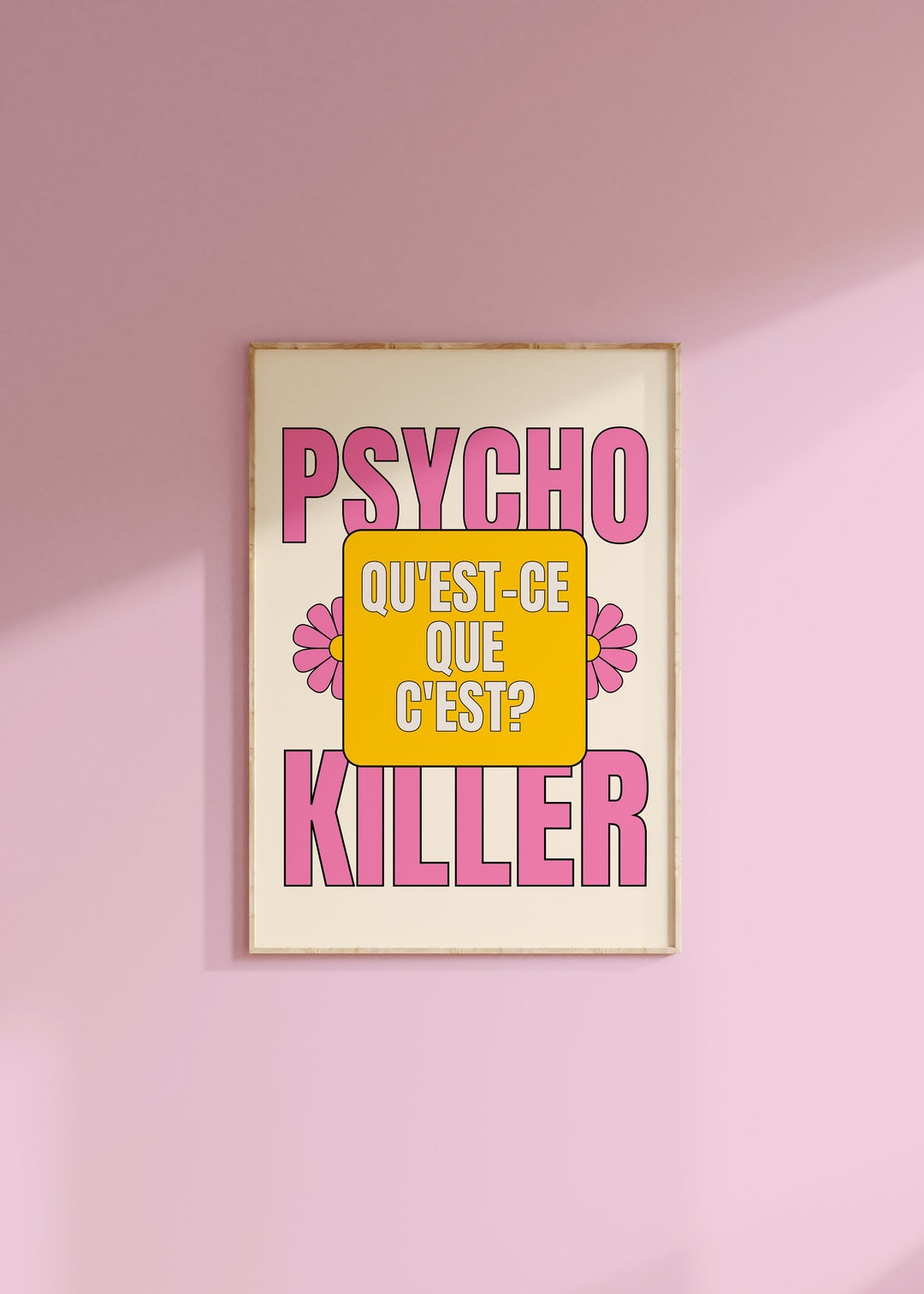 Psycho Killer Poster • Retro Talking Heads 1977 Lyrics Print • David Byrne Music • Trendy Wall ...