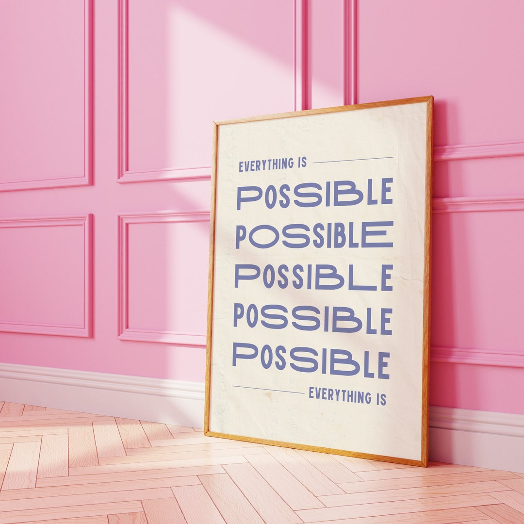 Everything is Possible Print • Pastel Typography Wall Art • Funky ...