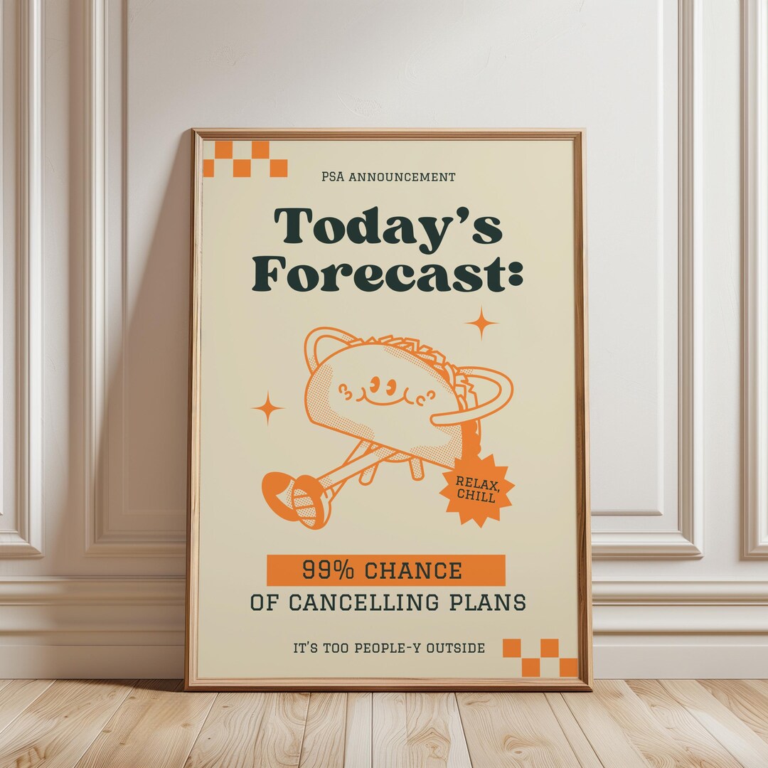 Retro Funny Introvert Print • Cancelling Plans Homebody Club Poster ...