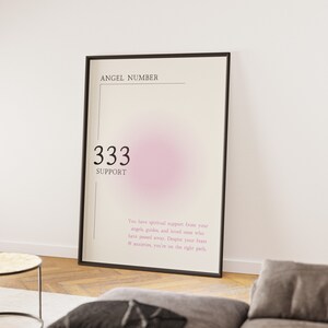 Angel Number 333 Minimalistic Print • Spiritual Poster for Divine ...