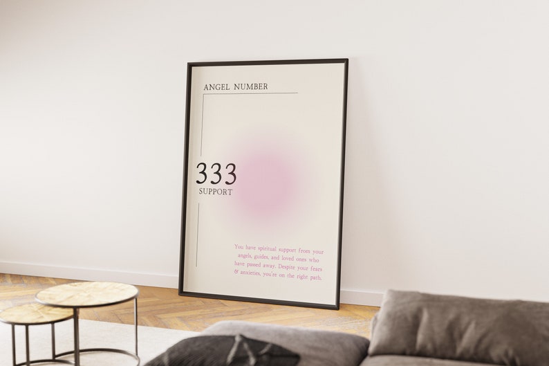 Angel Number 333 Minimalistic Print • Spiritual Poster for Divine ...