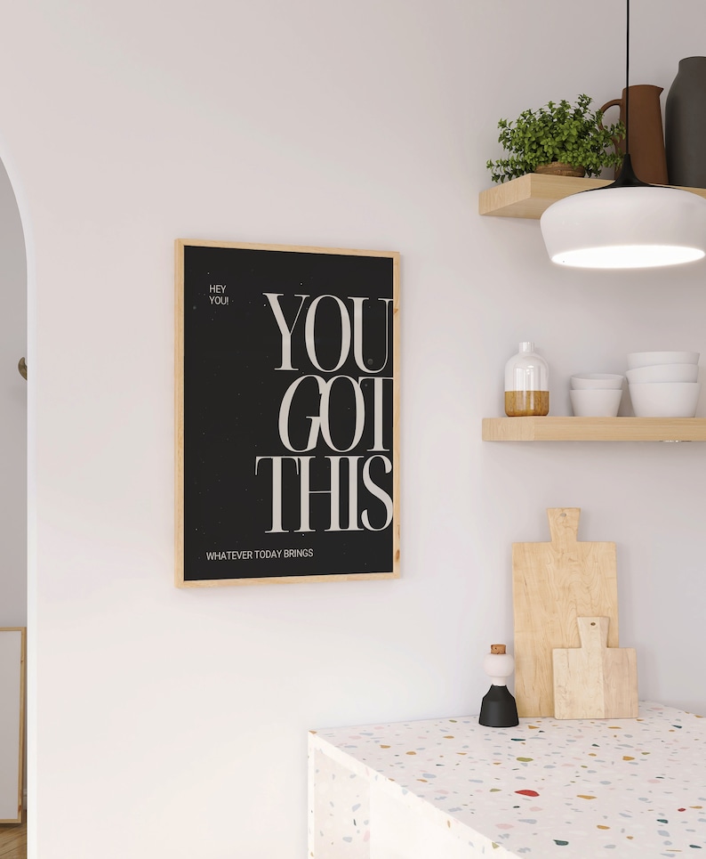 You Got This Digital Print Black Beige Empowerment Poster - Etsy