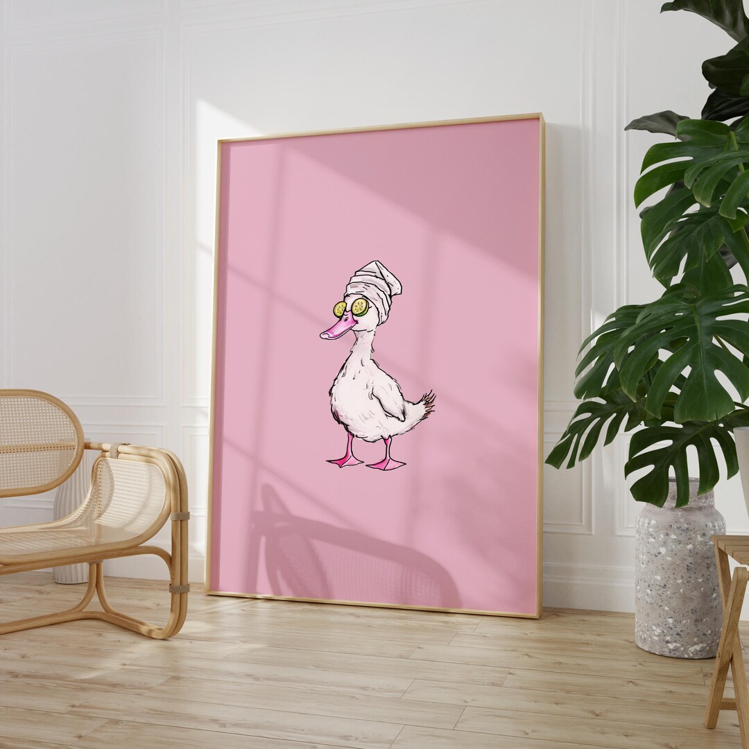 Duck in Head Towel & Cucumber Eyes Print • Cute Spa Day *it Girl ...