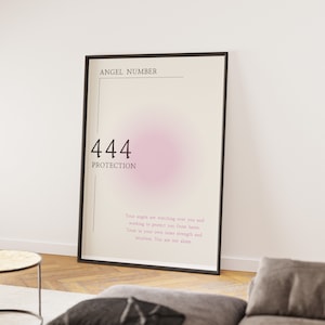 Angel Number 444 Minimalistic Print • Spiritual Poster for Protection ...