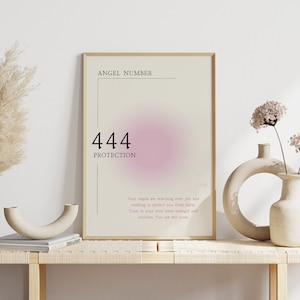 Angel Number 444 Minimalistic Print • Spiritual Poster for Protection ...