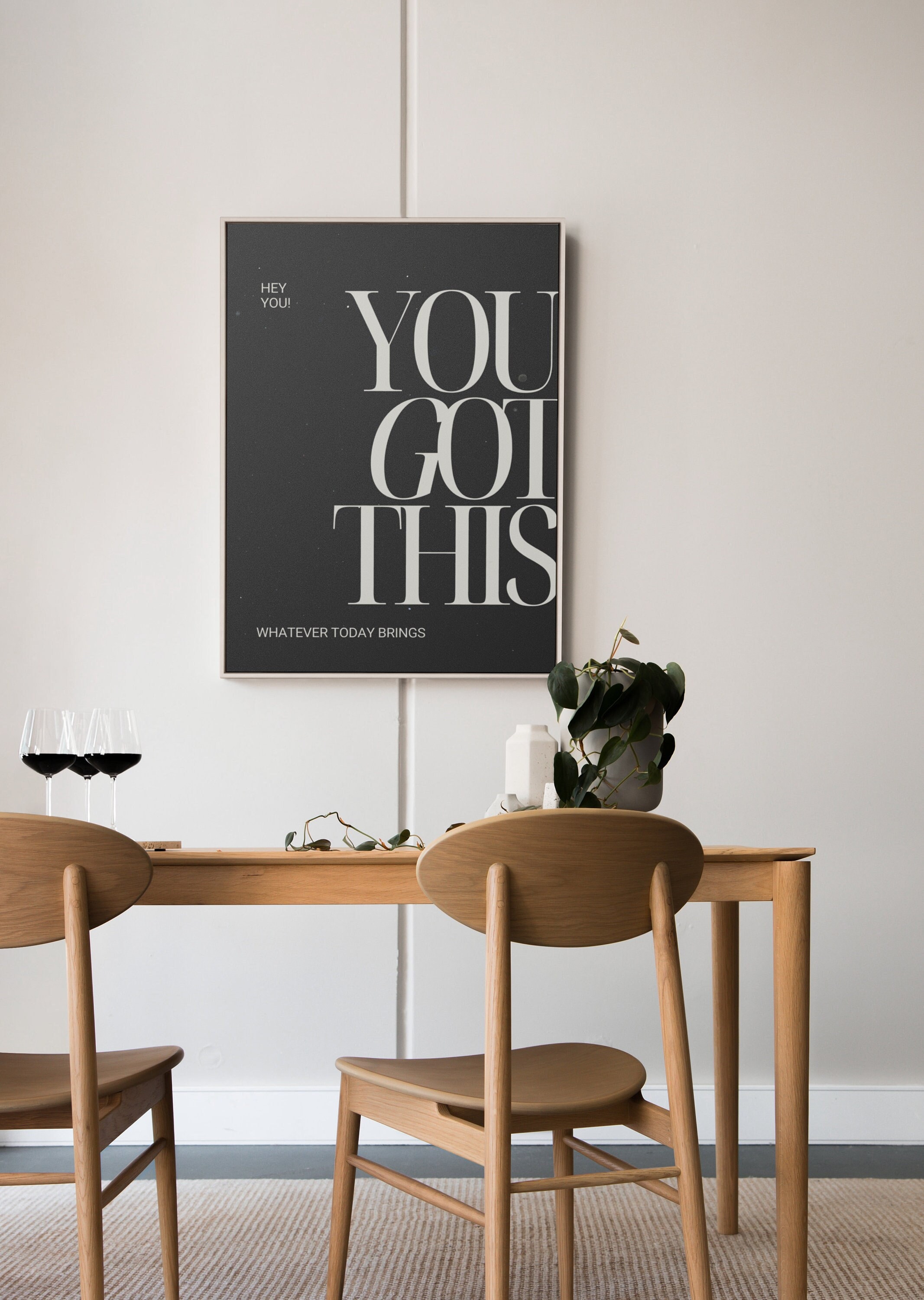 You Got This Digital Print Black Beige Empowerment Poster Inspirational ...