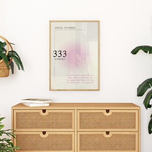 Angel Number 333 Minimalistic Print • Spiritual Poster for Divine ...