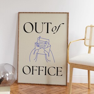 Out of Office Digital Print • Modern Minimalist Office Quote Poster ...