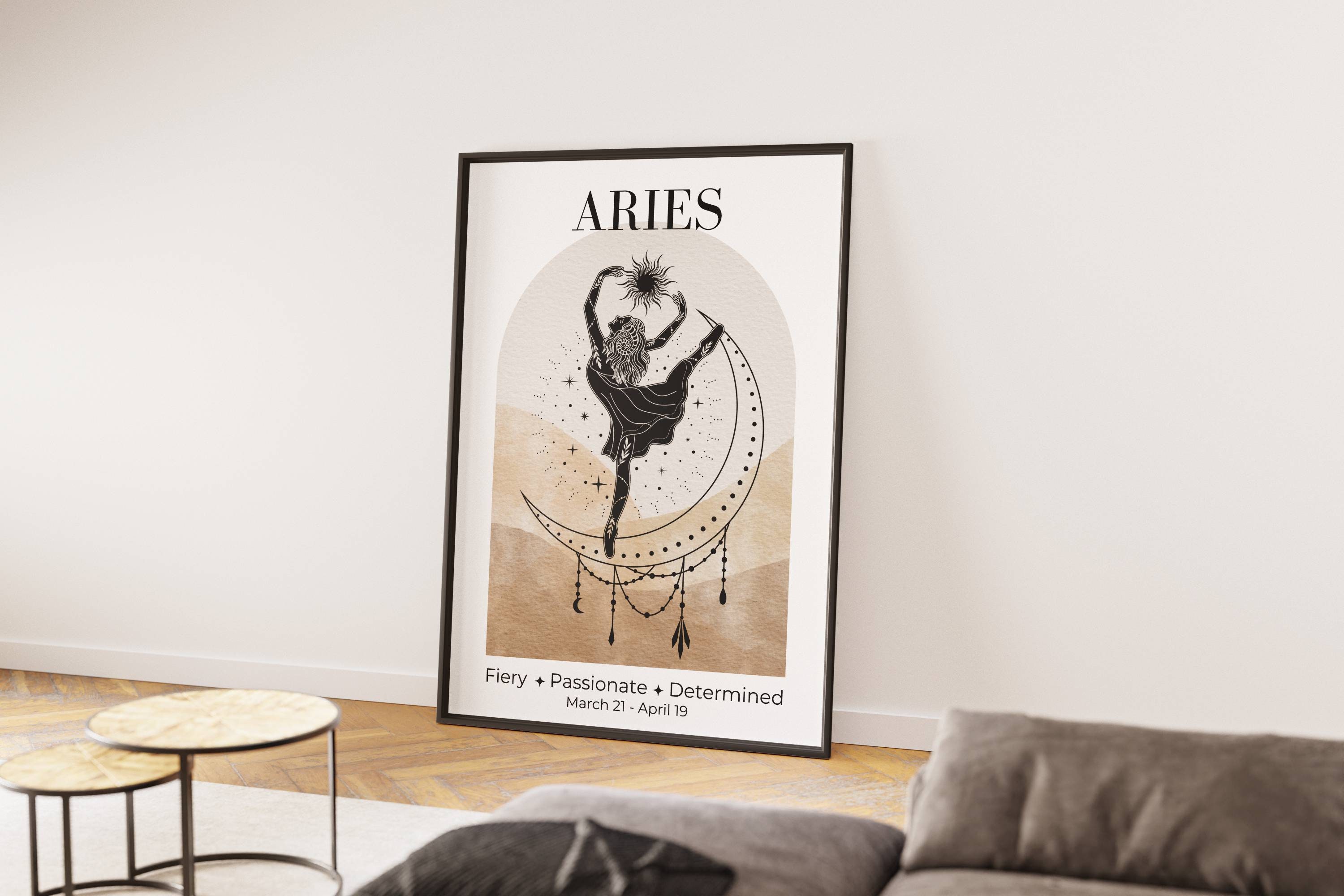 Aries Zodiac Goddess Wall Art • Zodiac Poster • Aries Print • Astrology ...