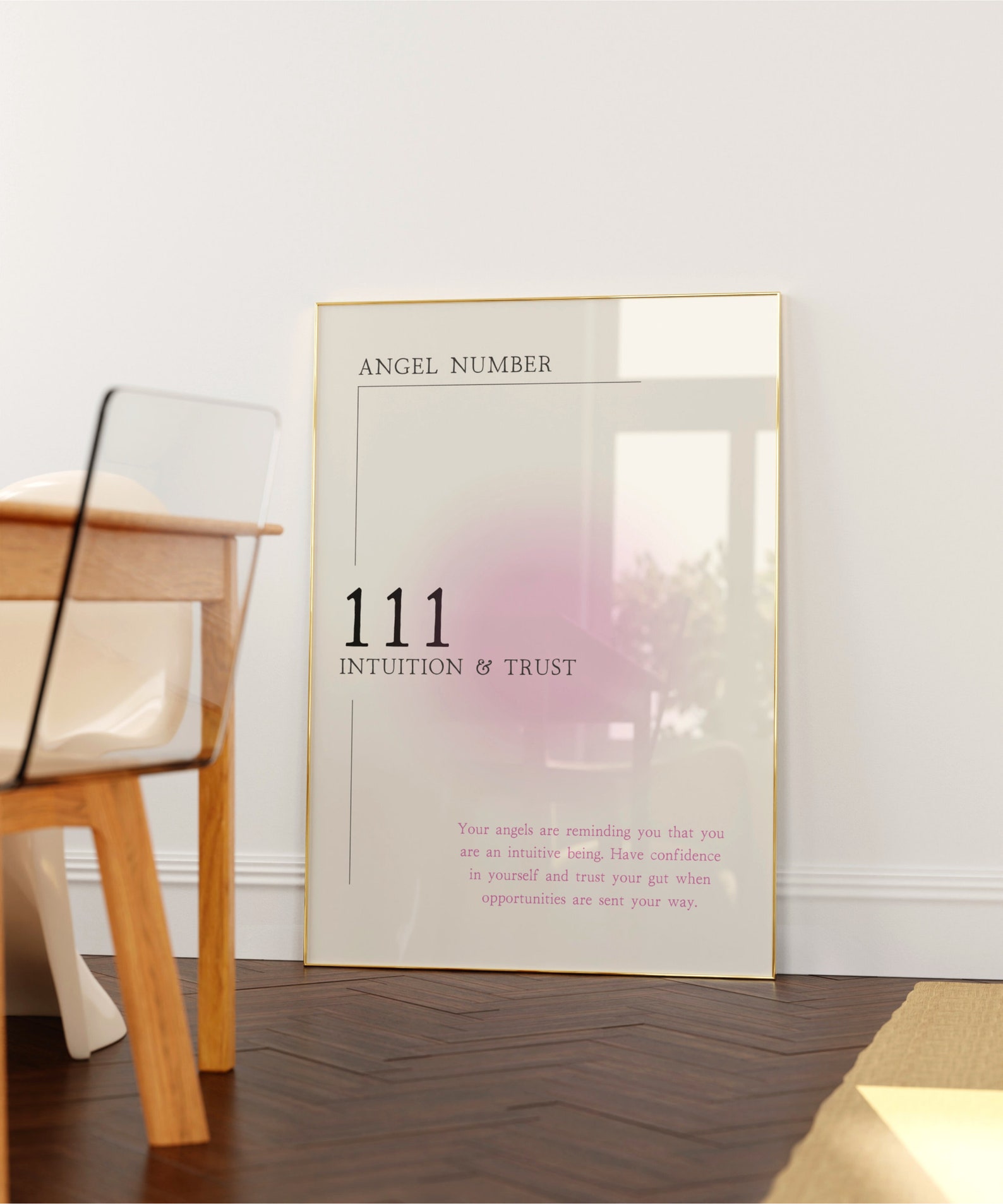 Angel Number 111 Minimalistic Print • Angel Numbers Wall Art With Aura ...