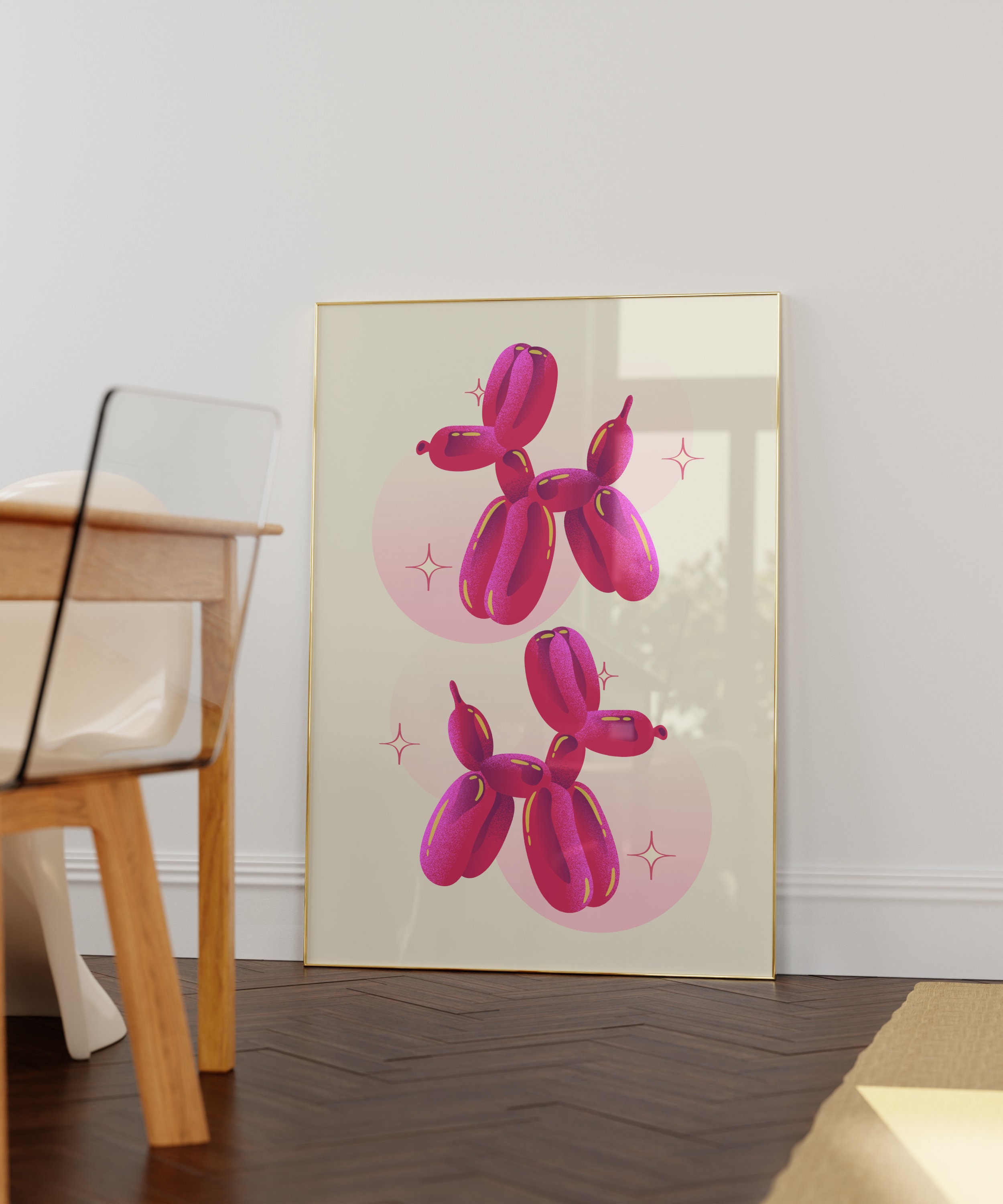 3D Style Balloon Dog Print Funny Cute Dog Lover Gift Hot - Etsy