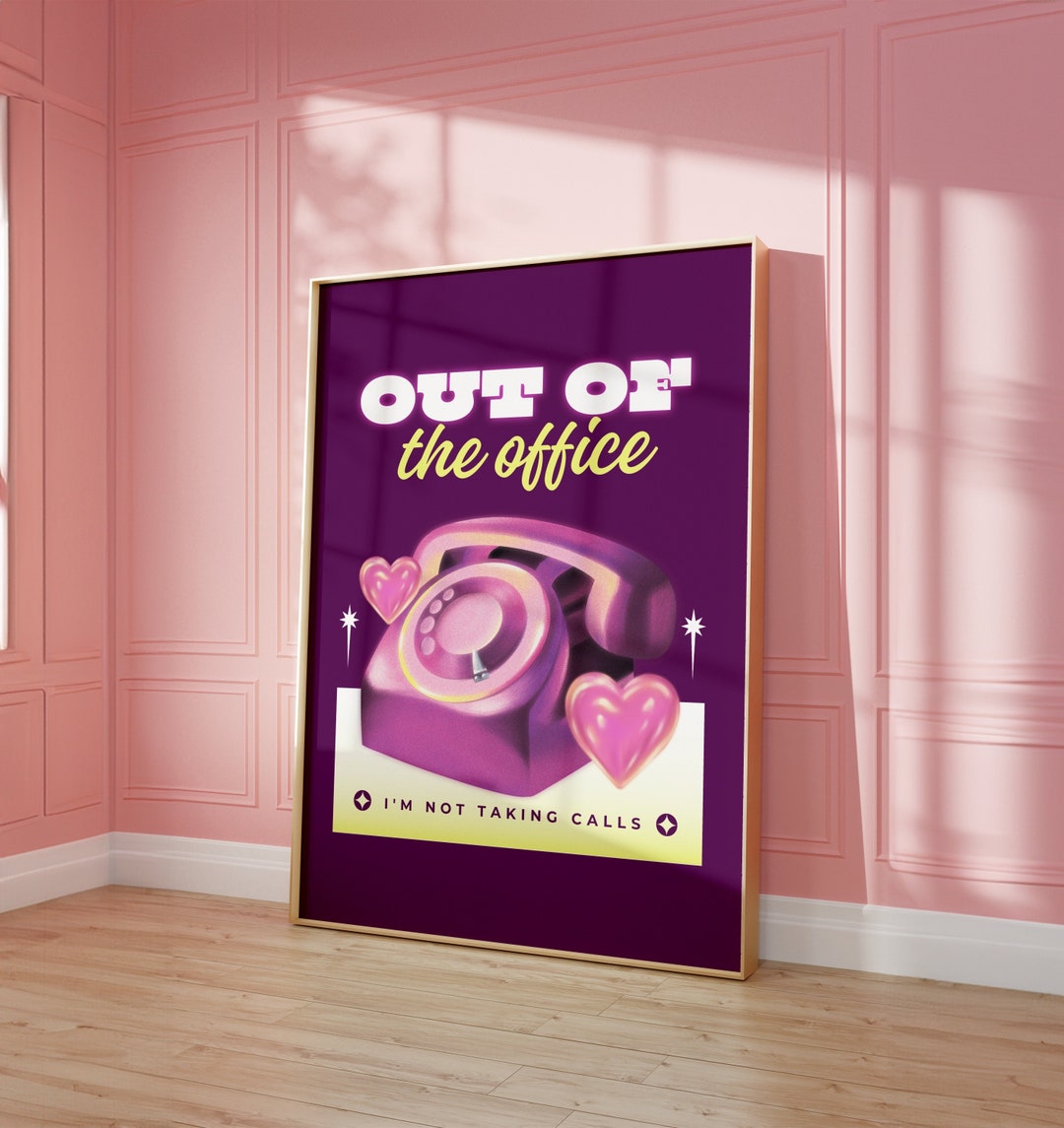 Retro Out of Office Poster • Y2k Retro Phone Print • Grainy Purple ...