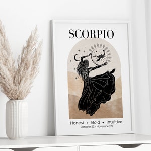 Scorpio Zodiac Goddess Wall Art • Zodiac Poster • Scorpio Print ...