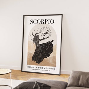 Scorpio Zodiac Goddess Wall Art • Zodiac Poster • Scorpio Print ...