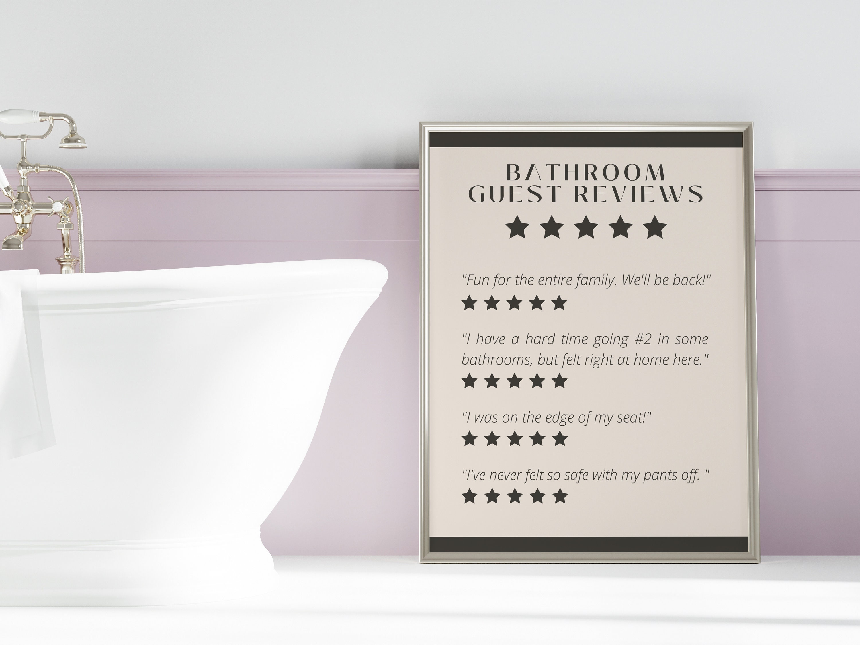 Bathroom Guest Reviews Funny Print • 5 Star Rating for Toilet Poster ...