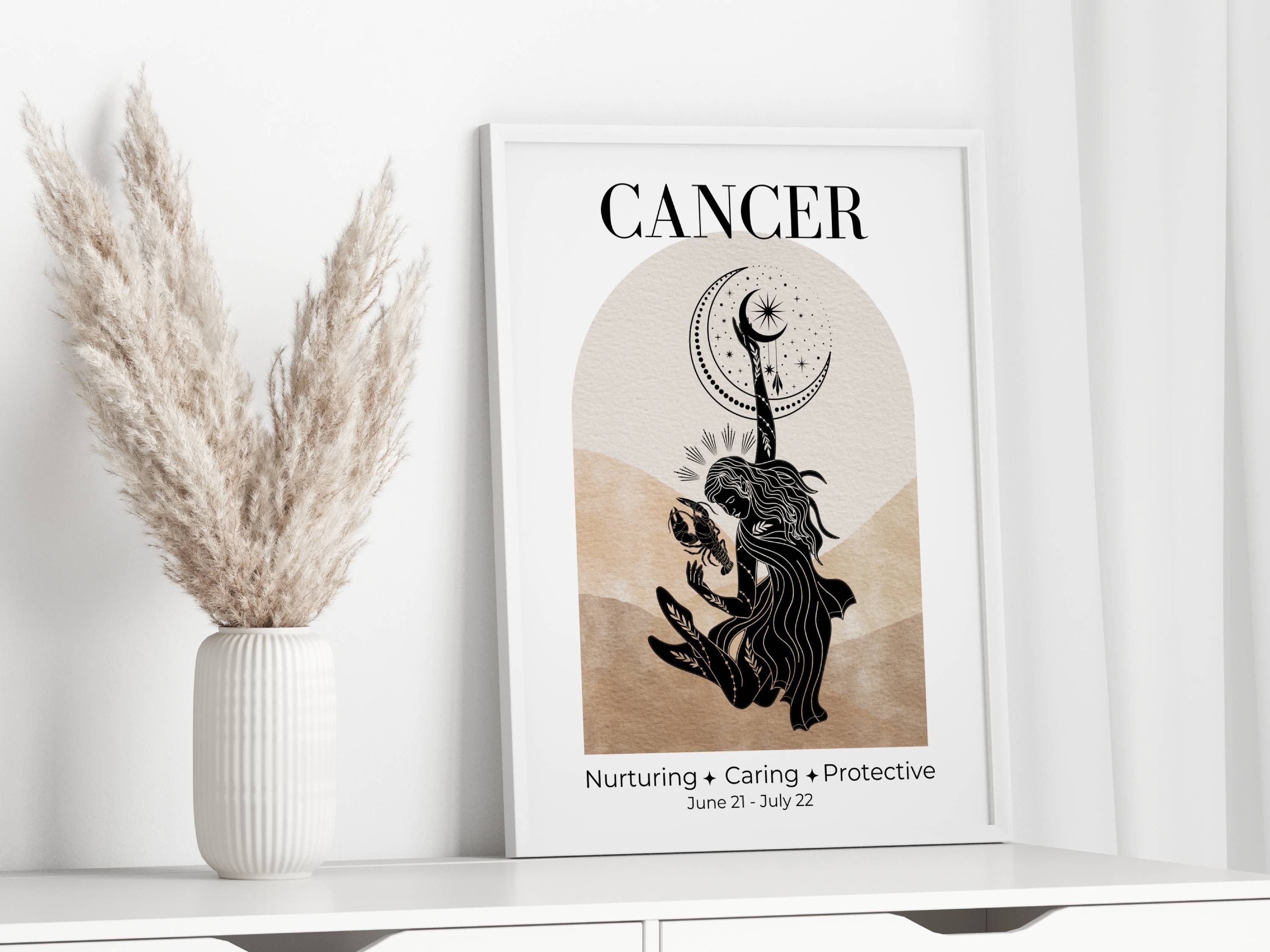 Cancer Zodiac Goddess Wall Art • Zodiac Poster • Cancer Print ...