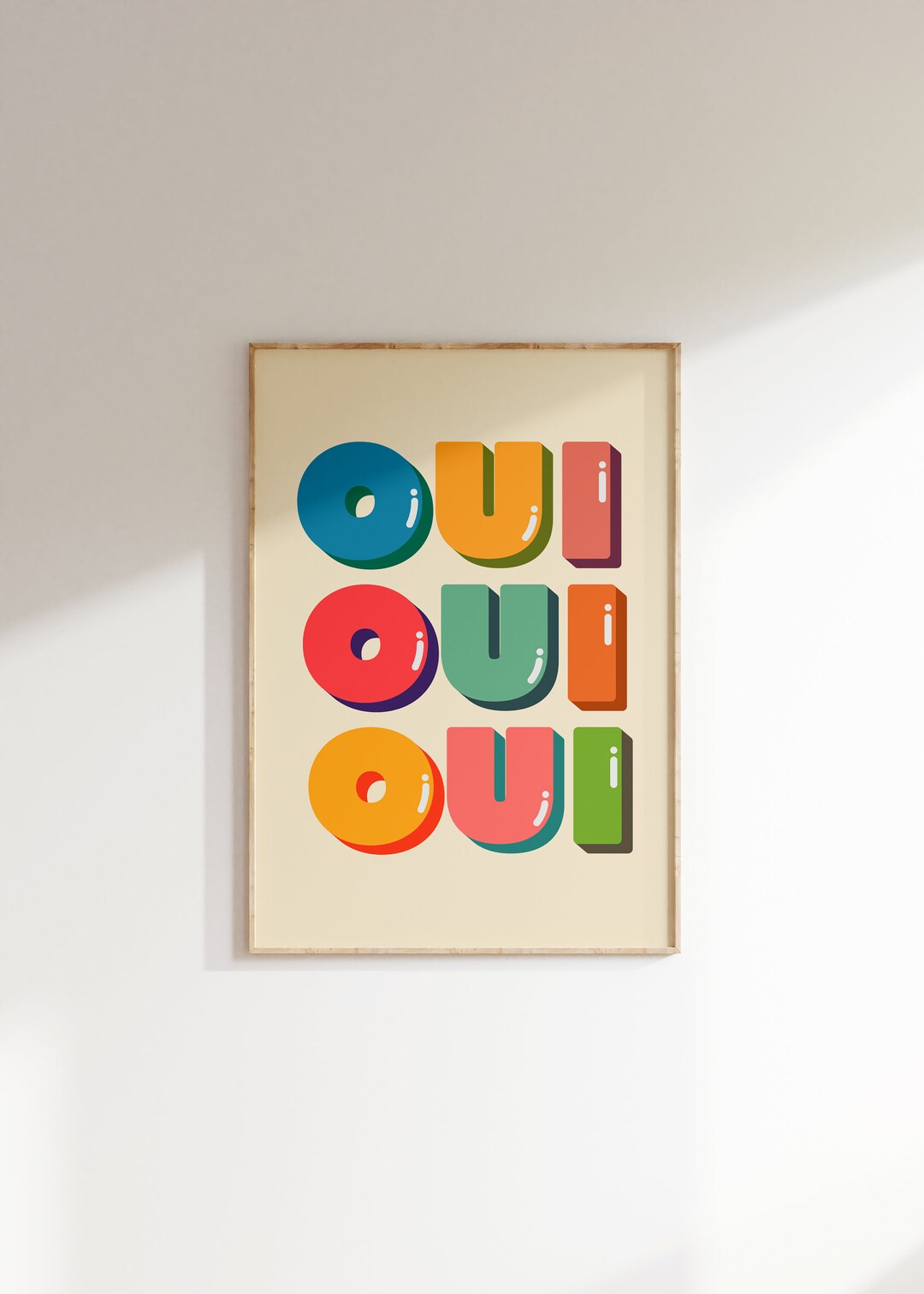 Oui Oui Print • Colorful & Funky Digital Wall Art • French Poster • Fun ...