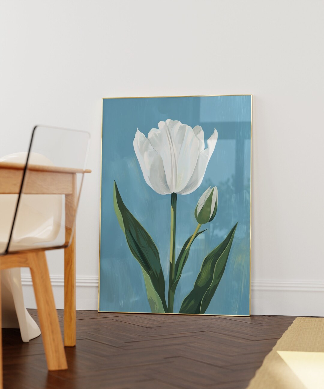 Tulip Wall Art Print • Tulip Painting Digital Download • Trendy Flower ...
