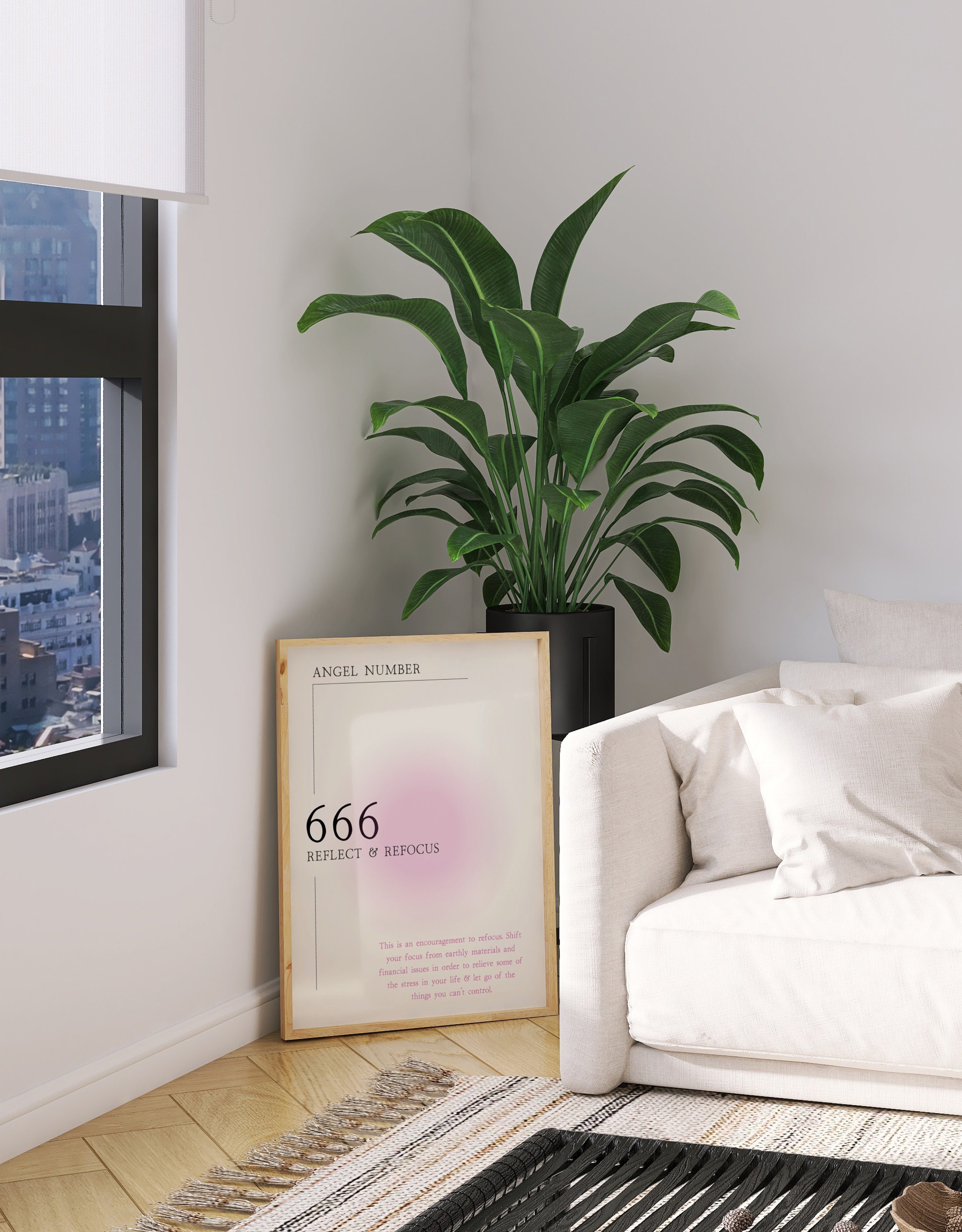 Angel Number 666 Minimalistic Print Spiritual Poster New Age Decor ...