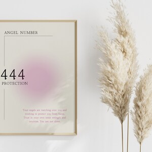 Angel Number 444 Minimalistic Print • Spiritual Poster for Protection ...