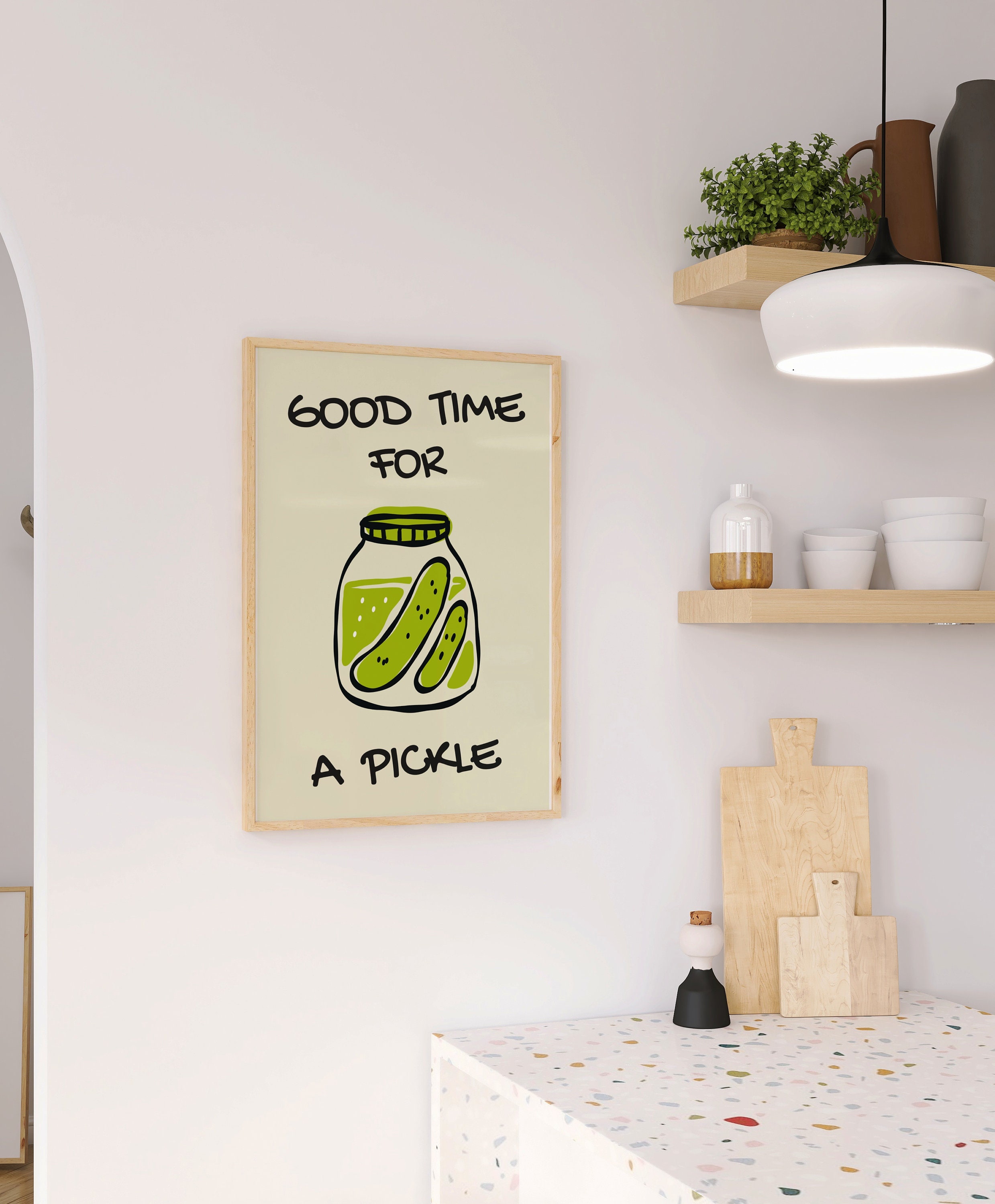 Funny Pickle Poster Funky Food Art Prints Cute Kitchen Wall Decor ...